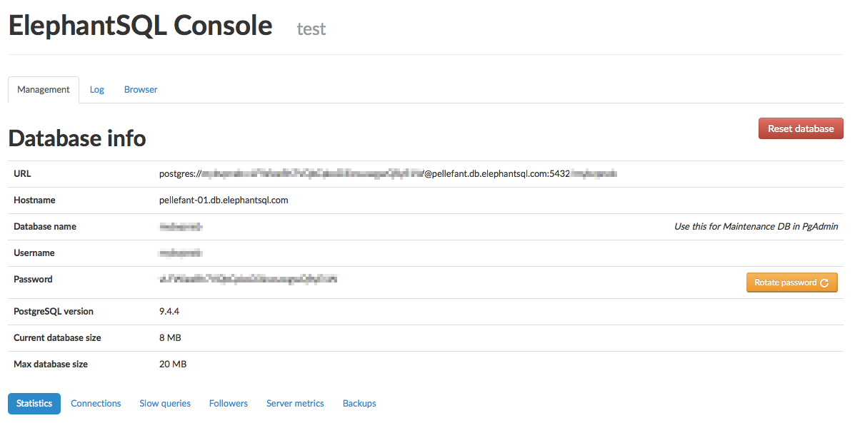 Elephantsql Create Database